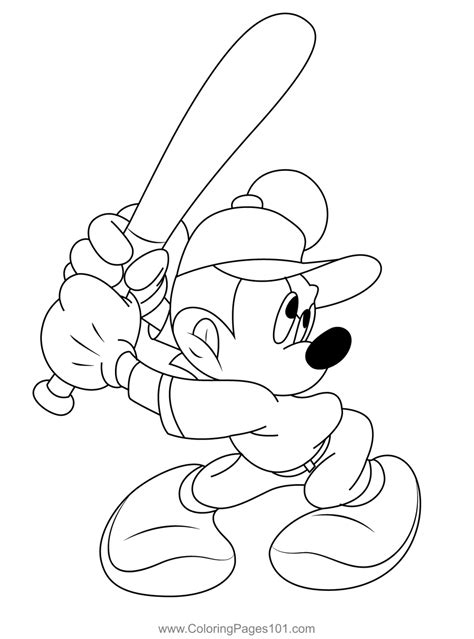Mickey Mouse Baseball Coloring Pages Free Printable Coloring Pages