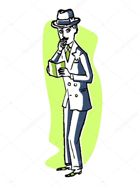 A Cheeky Looking Man Checking His Notes Stock Illustration By