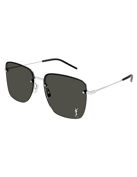 Saint Laurent Silver Rectangle Sunglasses David Jones