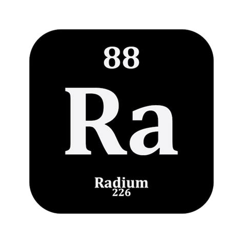 Química Del Radio Icono Elemento Químico En La Tabla Periódica Vector
