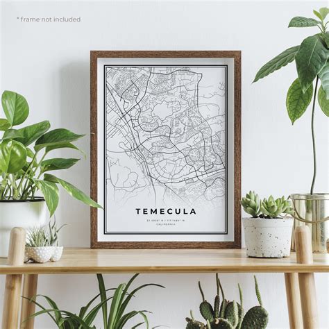Temecula Map Print Temecula Street Map Poster California Etsy