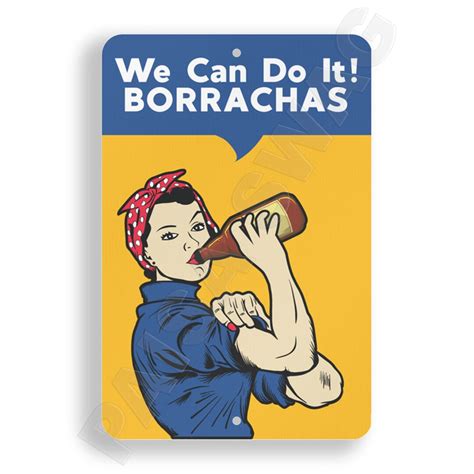 Borracha Muchacha Funny Beer Cerveza Bar Aluminum Parking Sign