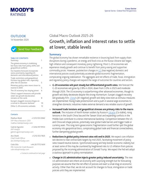 Global Economic Outlook 2025 26 Pdf Cost Of Living Inflation