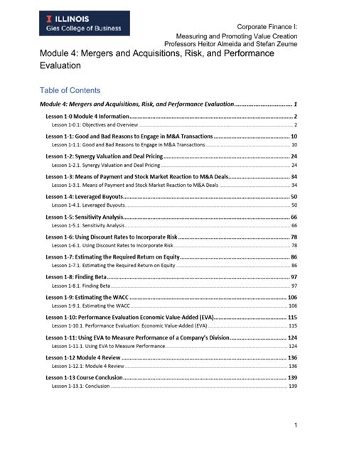 1 Module 4 Word Transcript Pdf Mergers And Acquisitions
