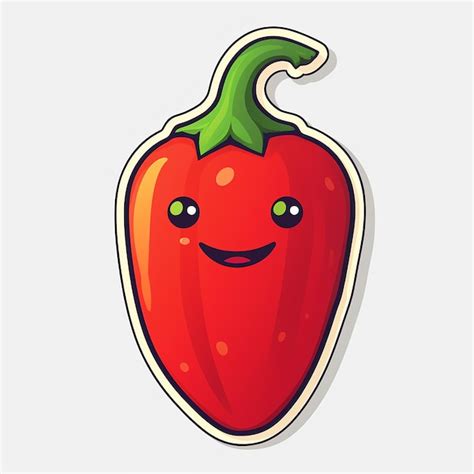 Premium Photo Capsicum And Chili Sticker With White Background