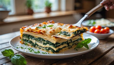 לזניה עם תרד טרי ורוטב בשמל עשיר