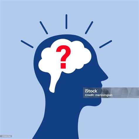 Human Thinking With Question Mark Head Silhouette And Brain Brain