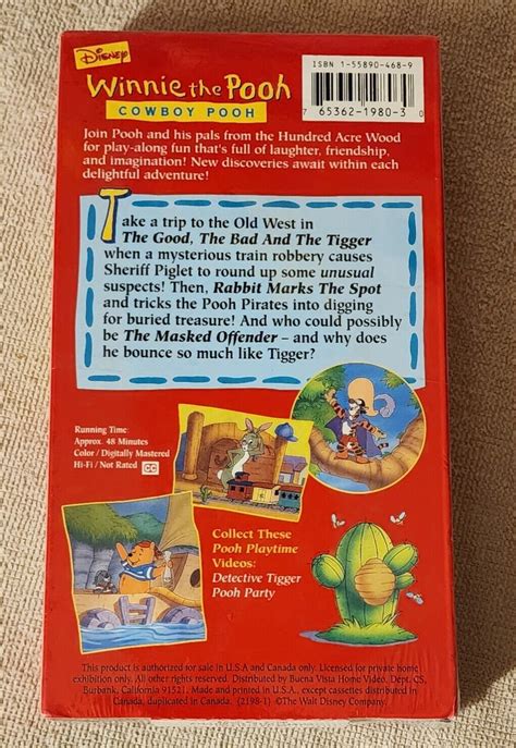Winnie The Pooh Pooh Playtime Cowboy Pooh Vhs 1994 For Sale