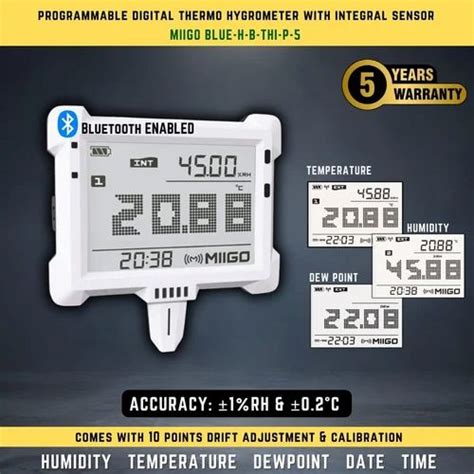 Digital Thermo Hygrometer With Clock Bluetooth At ₹ 5600 Digital
