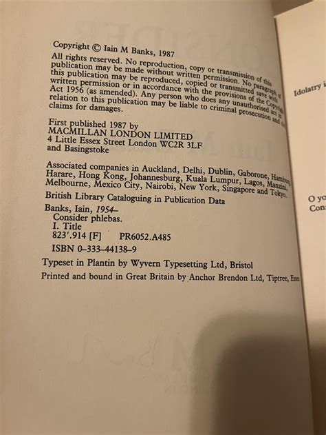 Consider Phlebas Signed First Editionfirst Printing Rbookcollecting