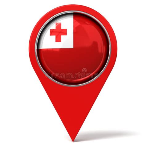 Tonga Location Pin With Flag Stock Illustration Illustration Of Location Round 396144388