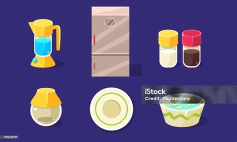 가전 제품 세트 주방용 전기 장비 주방용품 벡터 일러스트 가정 생활에 대한 스톡 벡터 아트 및 기타 이미지 가정 생활 가정 주방 가정의 방 Istock