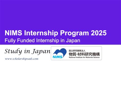 Nims Internship Program 2025 Fully Funded Internship In Japan