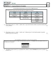 Summer Assignment Counting And Probability Pdf Math Assignment Counting Methods