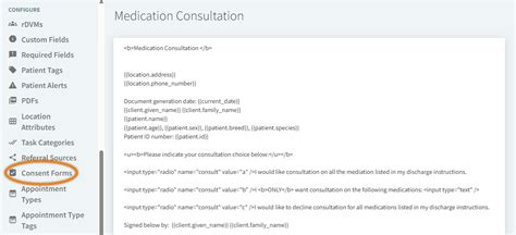 Manage Consent Forms Admin