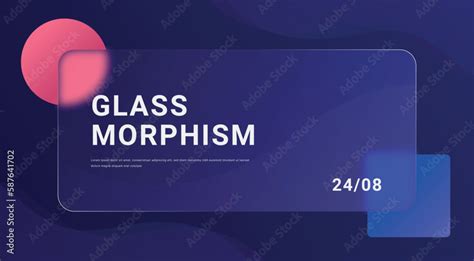 Glassmorphism Layout Template Blurred Banner Design Realistic Glass Blurred Effect With Set Of