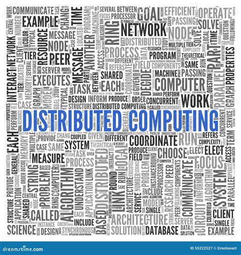 Distributed Computing Word Tag Cloud Design Stock Illustration