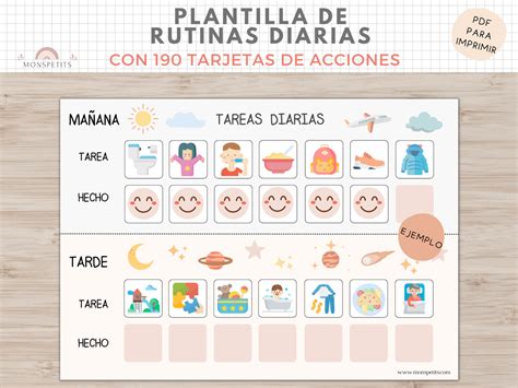 Plantillas De Rutinas Para Niños Para Descargar E Imprimir Mons