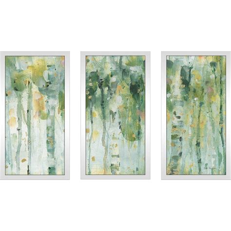 Veronique Charron Watercolor Forest Gold Iii Framed Plexiglass Wall
