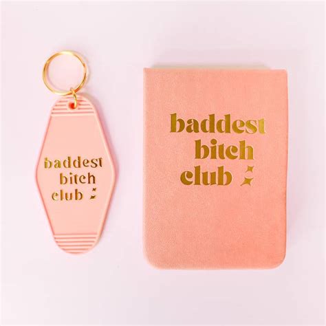 Wholesale Hot Stamped Motel Keychain Baddest Bitch Club For Your Store