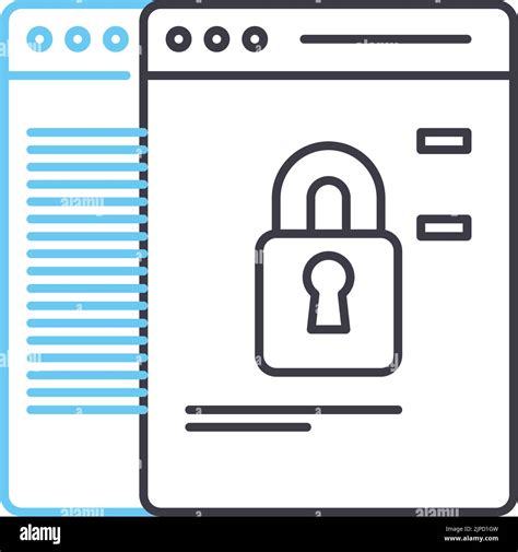 Website Encryption Line Icon Outline Symbol Vector Illustration Concept Sign Stock Vector