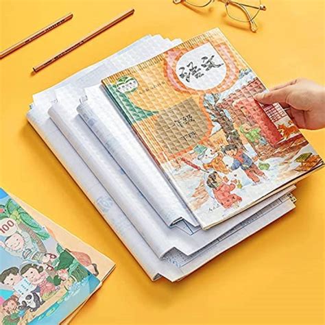 Divue 30pcs Book Covers Waterproof Plastic Clear Paper Sticker Book