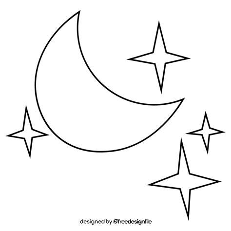 Moon Clipart Black And White