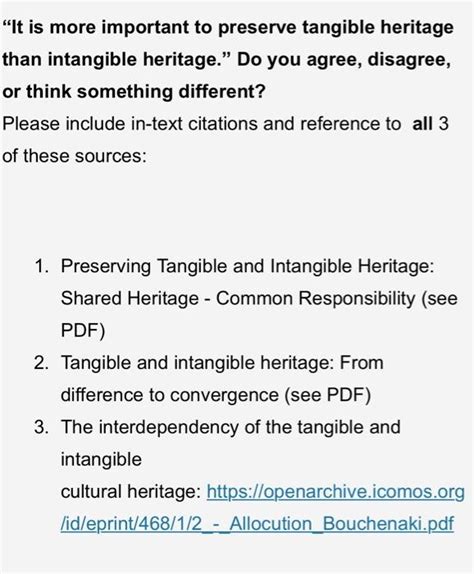 It Is More Important To Preserve Tangible Heritage