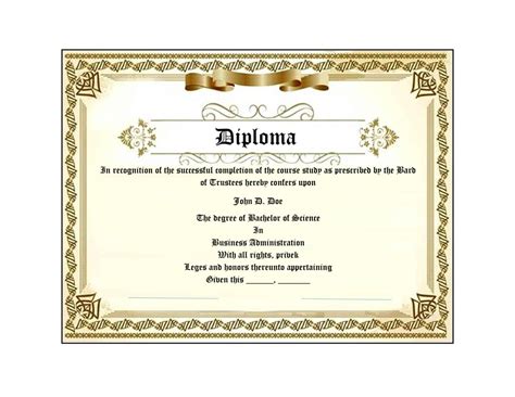 Blank Associates Degree Template Free Printable Customizable Report