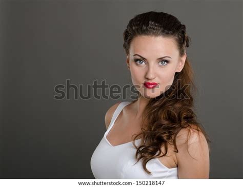 Beautiful Sexy Woman Red Lips White Stock Photo 150218147 Shutterstock