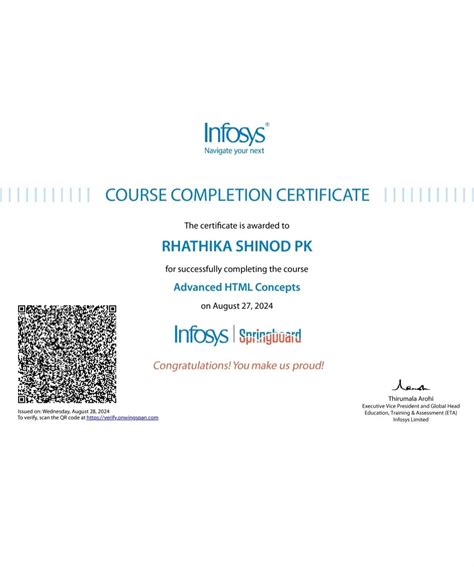 Infosysspringboard Certification Continuouslearning