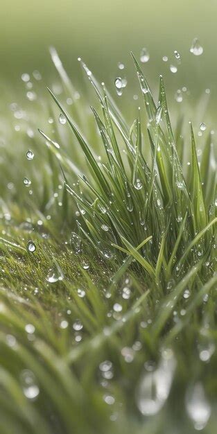 Premium Ai Image Wet Grass In Rain