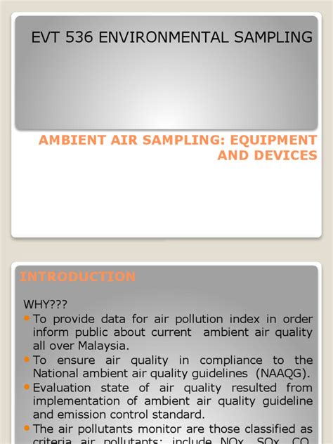5 1 Ambient Air Sampling Equipment And Devices Pdf Particulates