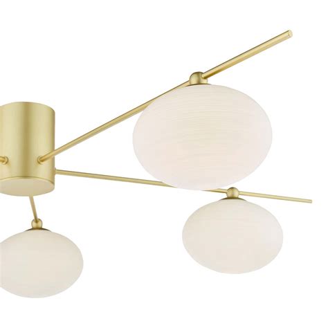 Dar Jasper 5 Light Semi Flush Satin Gold Opal Glass Jas5435