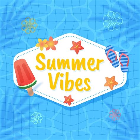 Handgezeichnetes Sommer Vibes Design Kostenlose Vektor