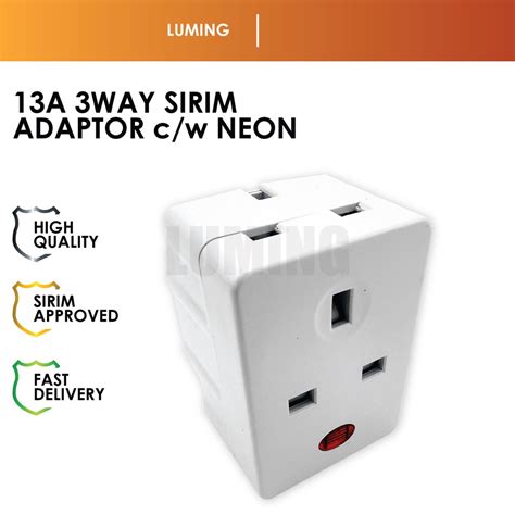 Lmg Sirim 13a 3 Way Multiple Adapter 3 Gang Pin Socket Plug Switch