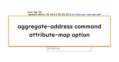 Aggregte Address Command Attribute Map Opiton How The Bgp Works N