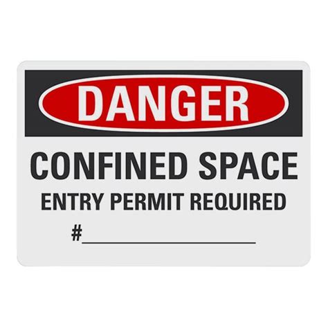 Lavex 10 X 7 Non Reflective Adhesive Vinyl Danger Confined Space