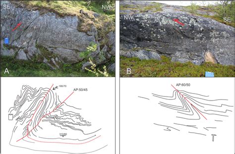 8 A F1 Possible Refolded Shear Fold Showing Top To Nw Note The Fold
