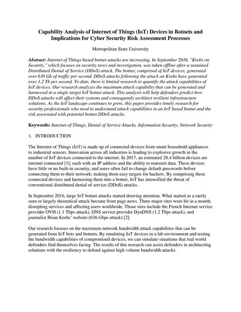 Solution Capability Analysis Of Internet Of Things Iot Devices In