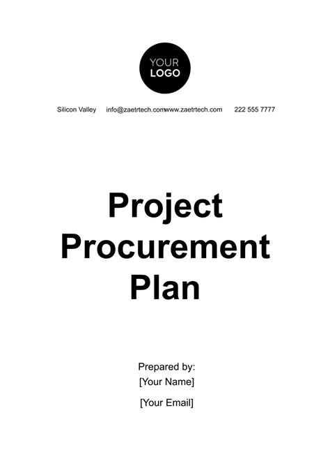 Free Project Procurement Plan Template To Edit Online