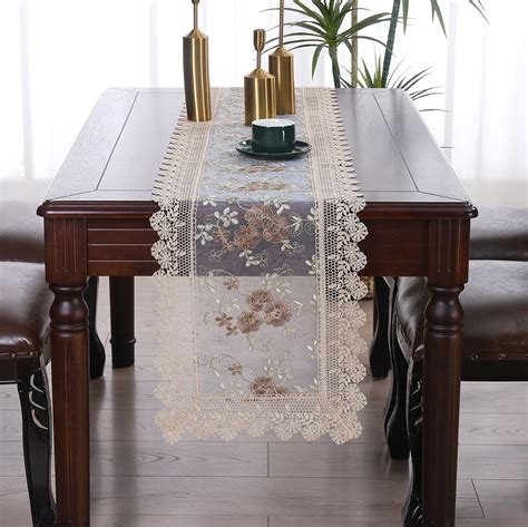Embroidered Lace Table Runner Doilies For Furniture Tea Coffee Dining Table Runner Doilies