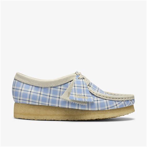 Donna Wallabee Blue Check Scarpe Wallabee Clarks