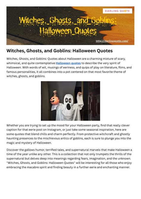 Ppt Witches Ghosts And Goblins Halloween Quotes Powerpoint