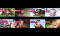 Every Episode Of Masha And The Bear 1 8 At The Same Time Youtube