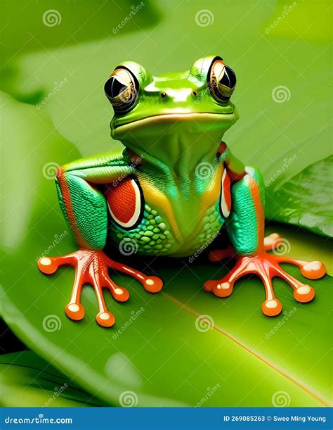 Image Of The Cartoon Character Anthropomorphic Frog Stock Illustration