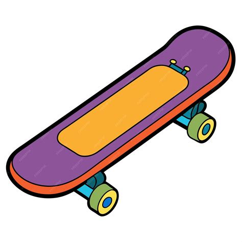 Skateboard Clipart Cartoon Illustration Drawing Premium Ai Generated