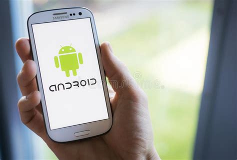 android mobile phone operating system on samsung smartphone editorial