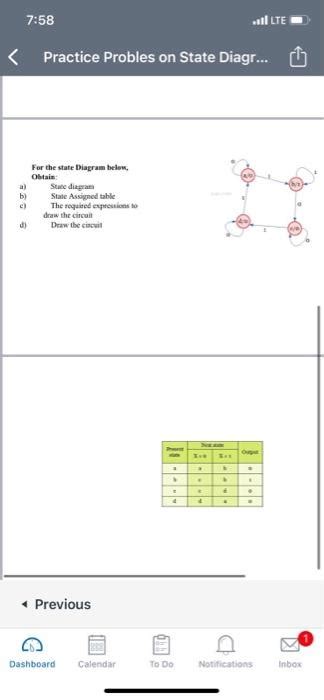 Solved For The State Diagram Below Obtain A State Diagram