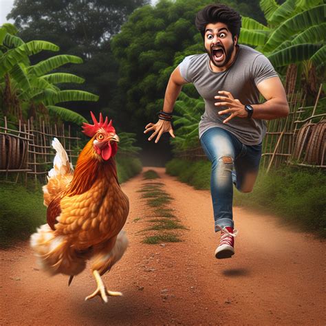 Chicken Chasing A Man Blank Template Imgflip